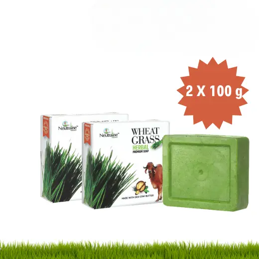 Wheatgrass Herbal Premium Soaps - Pack of 2 | Neutralise